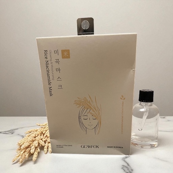 GLAMFOX | Skincare | Glamfox Rice Niacinamide Face Mask 5 Pack Glow ...